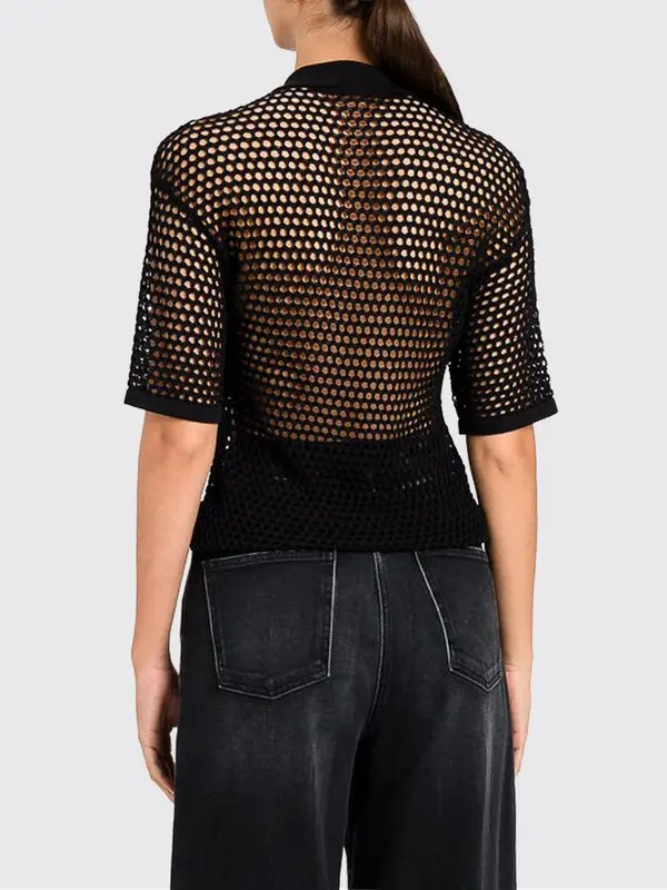 TWINSET Mesh Viscose Polo Shirt