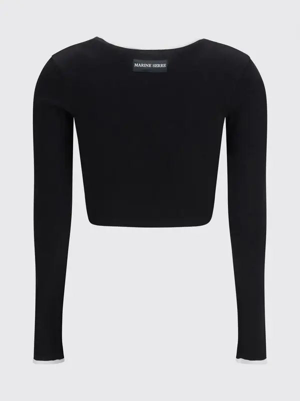 MARINE SERRE Logo Cotton Crop T-shirt
