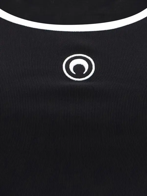 MARINE SERRE Logo Cotton Crop T-shirt