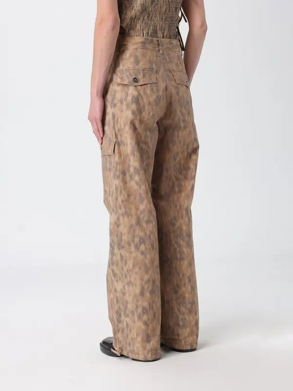 GANNI Organic Cotton Cargo Trousers With Animal Print
