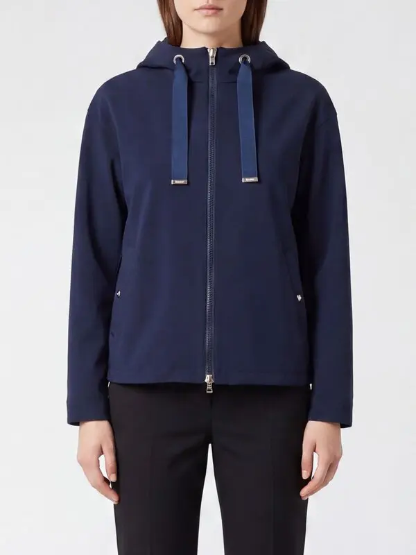 Herno Short Hooded Nylon Windbreaker Jacket With Zip Closure