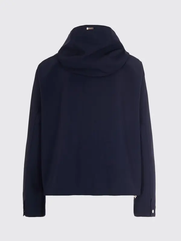 Herno Short Hooded Nylon Windbreaker Jacket With Zip Closure