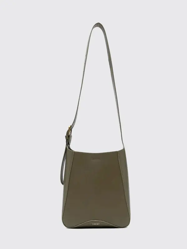 Soeur Uma Leather Shoulder Bag - Kaki