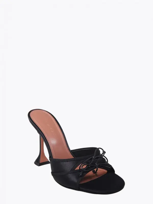 Amina Muaddi Eleonora Satin Mules With A High Spool Heel