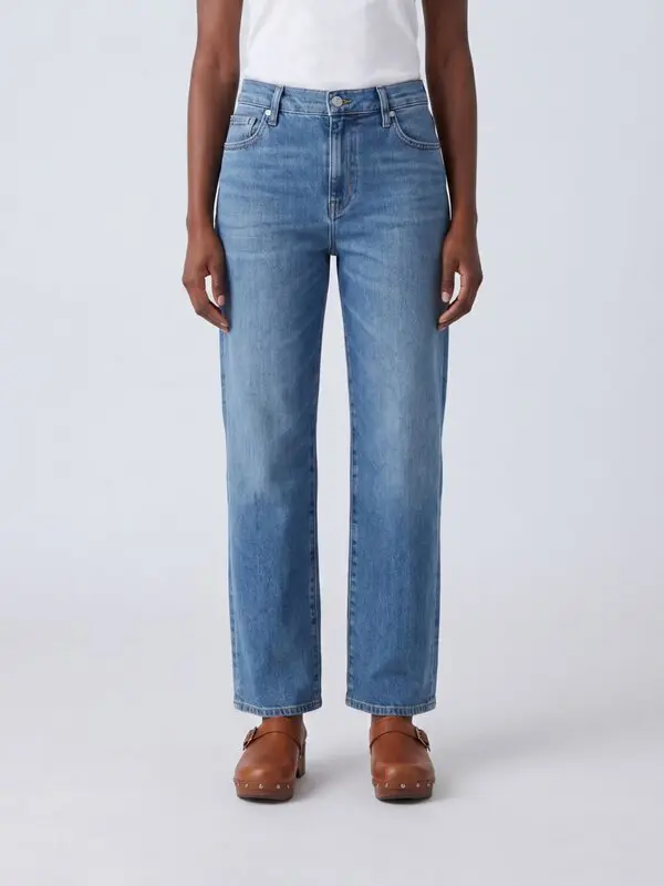 FRAME Mellow High-waisted Straight Jeans In Cotton Denim