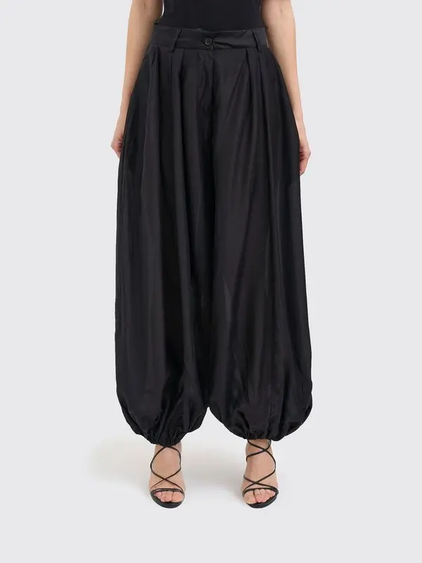 THELATEST Wide Leg Lyocell Trousers - Black
