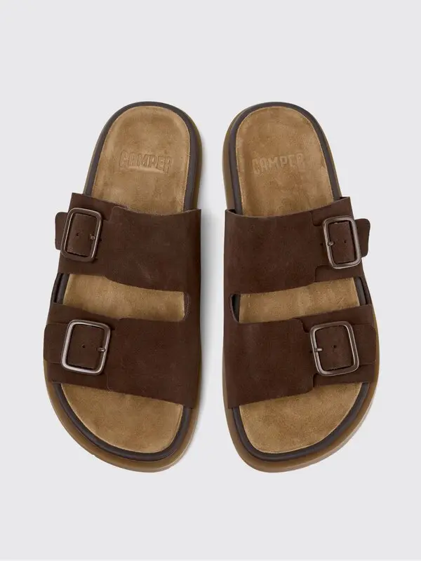 Camper Lluc Suede Calfskin Sandals With Buckle Closure