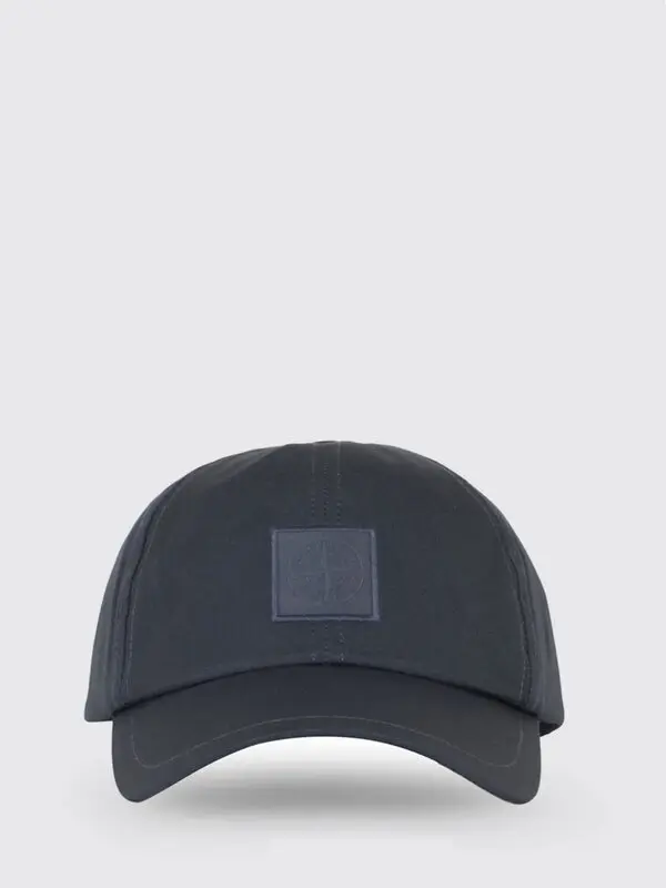 Stone Island Compass Logo Cotton Baseball Cap With Adjustable Strap