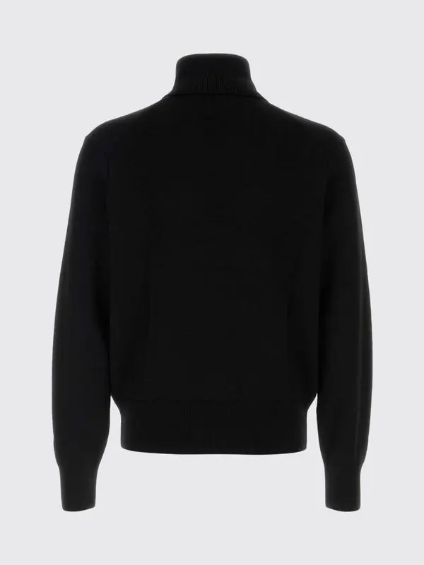 AMI Paris Merino Wool Turtleneck Sweater With Embroidered Logo
