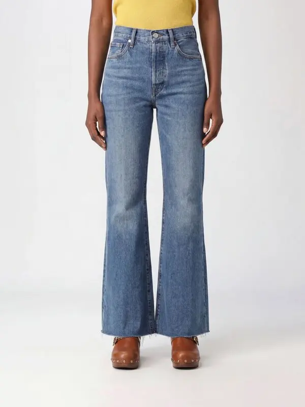FRAME The Lax High-waisted Flared Jeans In Cotton Denim