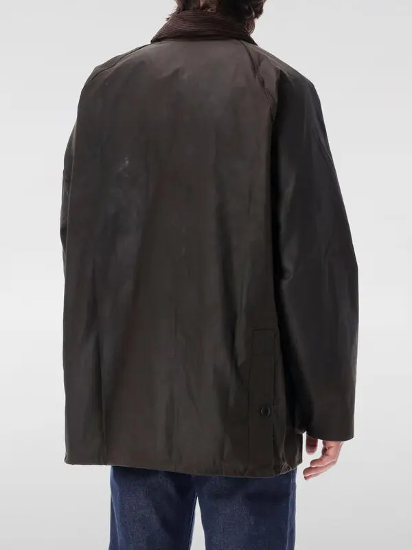 Barbour Bedale Waxed Cotton Jacket With Corduroy Collar - Green