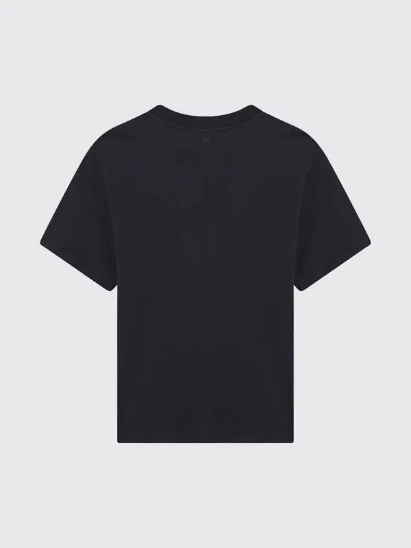 AMI Paris Organic Cotton T-shirt With Logo - Blue