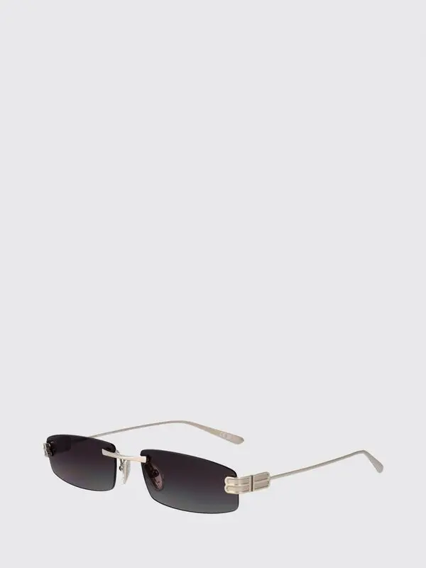 Balenciaga Rectangular Aviator Metal Sunglasses With Monogram Logo