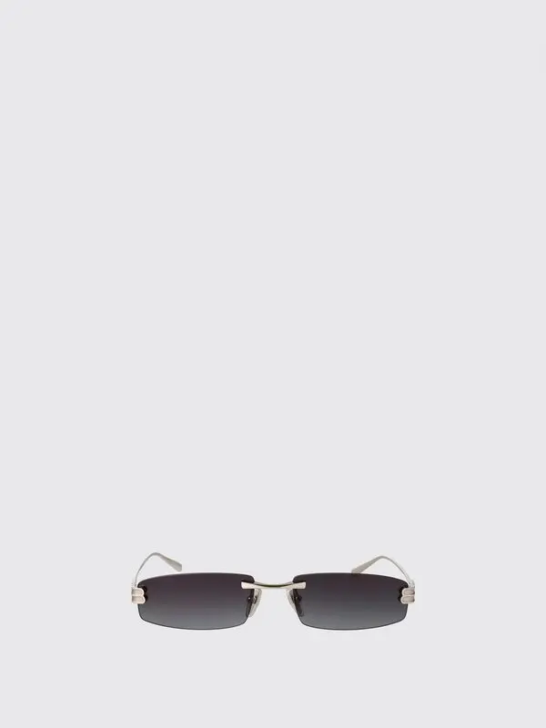 Balenciaga Rectangular Aviator Metal Sunglasses With Monogram Logo