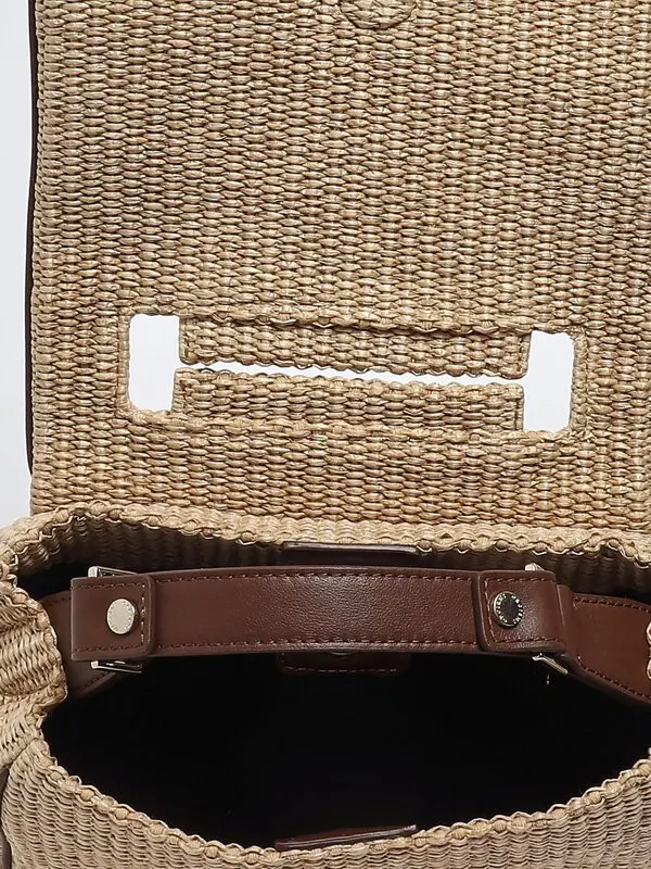 Orciani Sveva Small Raffia Handbag With Removable Shoulder Strap