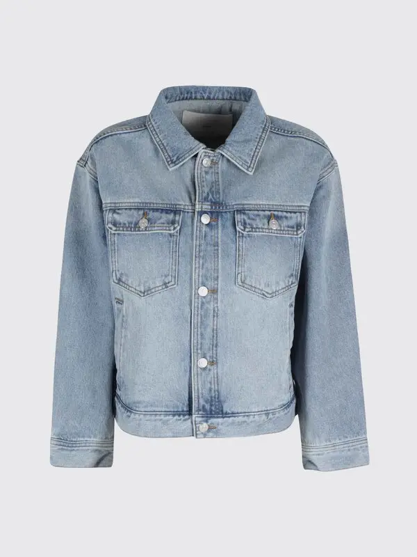 DUNST Bleached Denim Jacket With Classic Collar