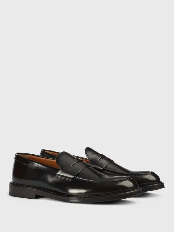 DOUCAL'S Penny Loafers In Brushed Calfskin - Dark