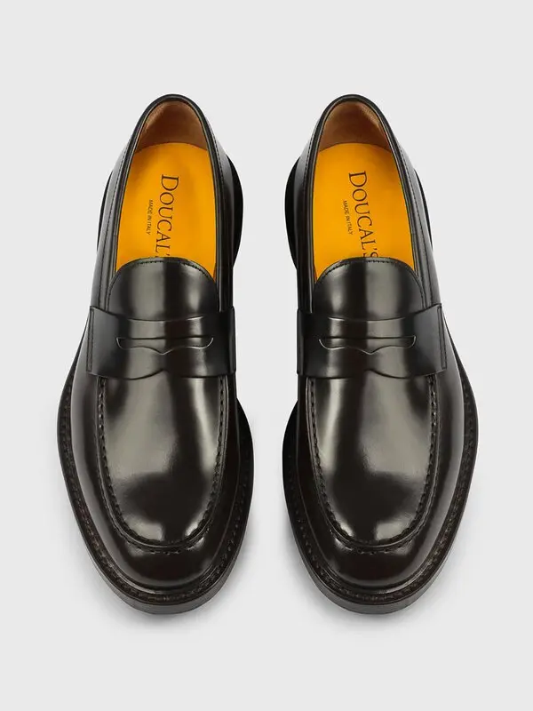 DOUCAL'S Penny Loafers In Brushed Calfskin - Dark