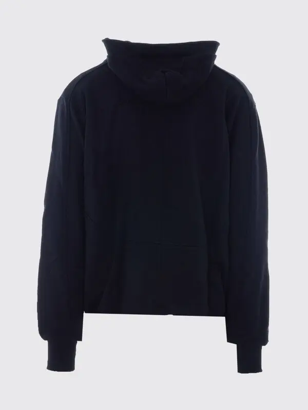 THOM KROM Zipped Cotton Sweatshirt With Sailor Collar