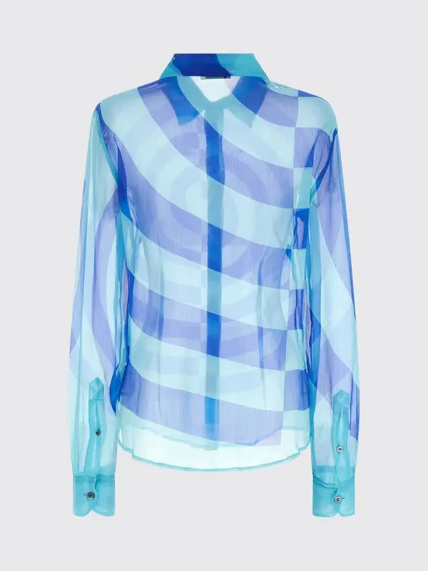 Dries Van Noten Optical Print Silk Shirt