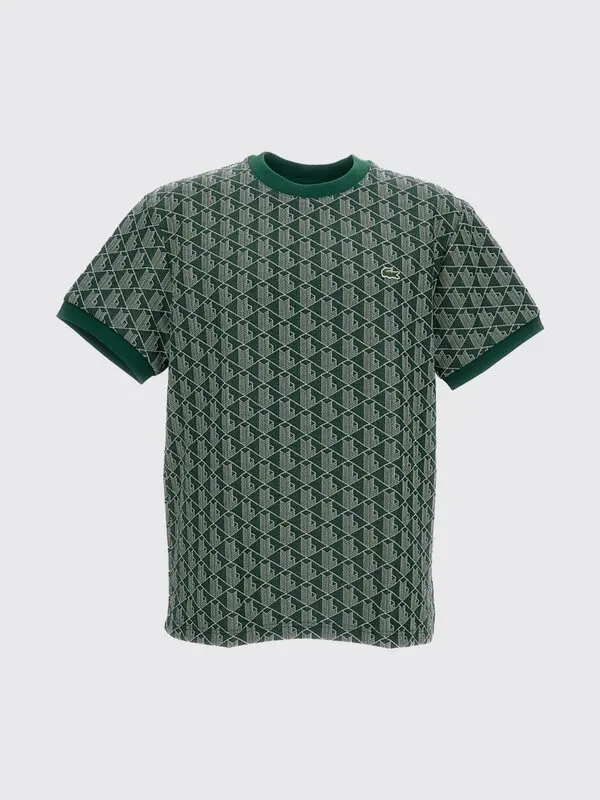Lacoste Crew Neck T-shirt In Printed Cotton Blend