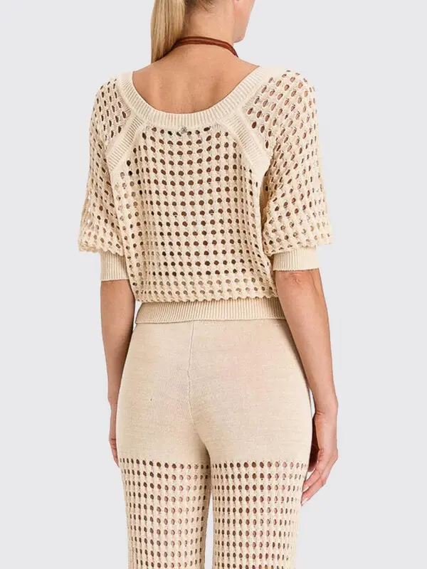TWINSET Perforated Cotton Knit Top