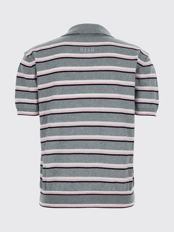 MSGM Striped Polo Shirt With Short Sleeves