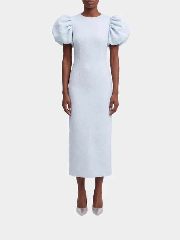 ROTATE BY BIRGER CHRISTENSEN Floral Print Mesh Midi Dress
