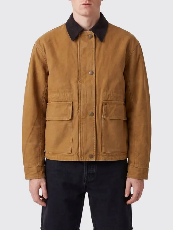 Acne Studios Organic Cotton Shirt Jacket With Velvet Collar