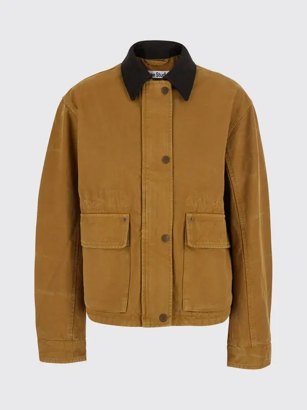 Acne Studios Organic Cotton Shirt Jacket With Velvet Collar