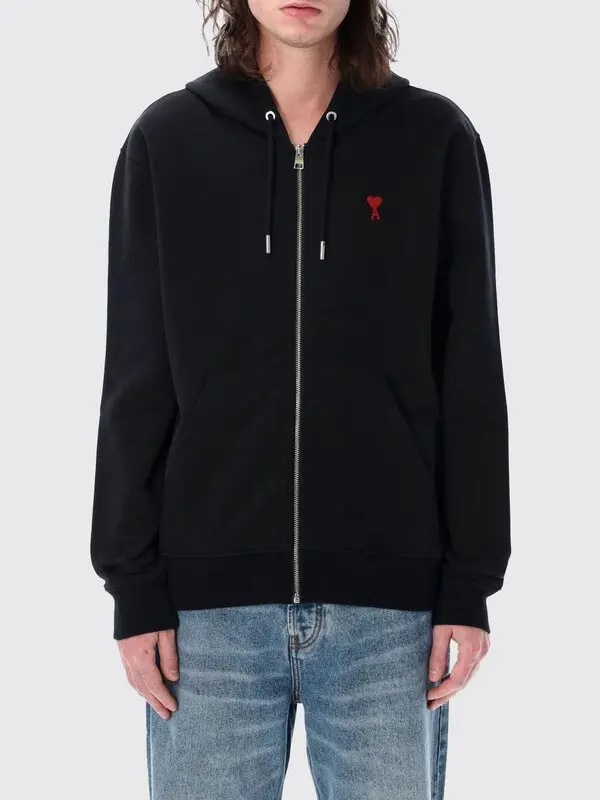 AMI Paris Cotton Zip Hoodie