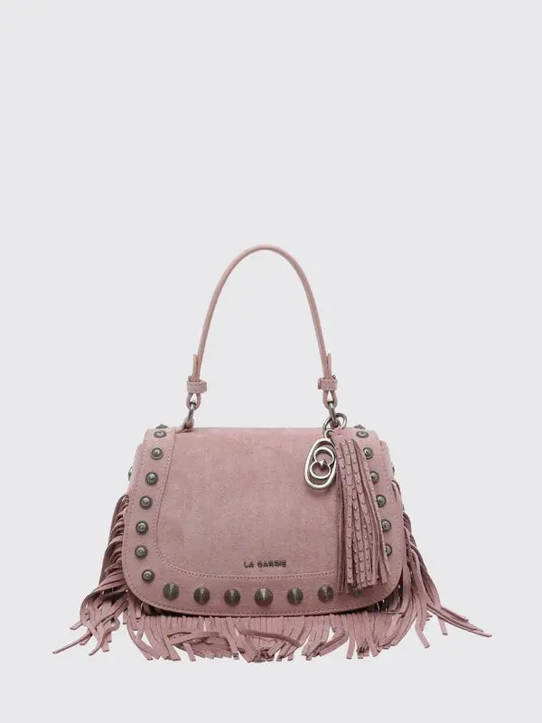 LA CARRIE Aztec Studded And Fringed Suede Shoulder Bag