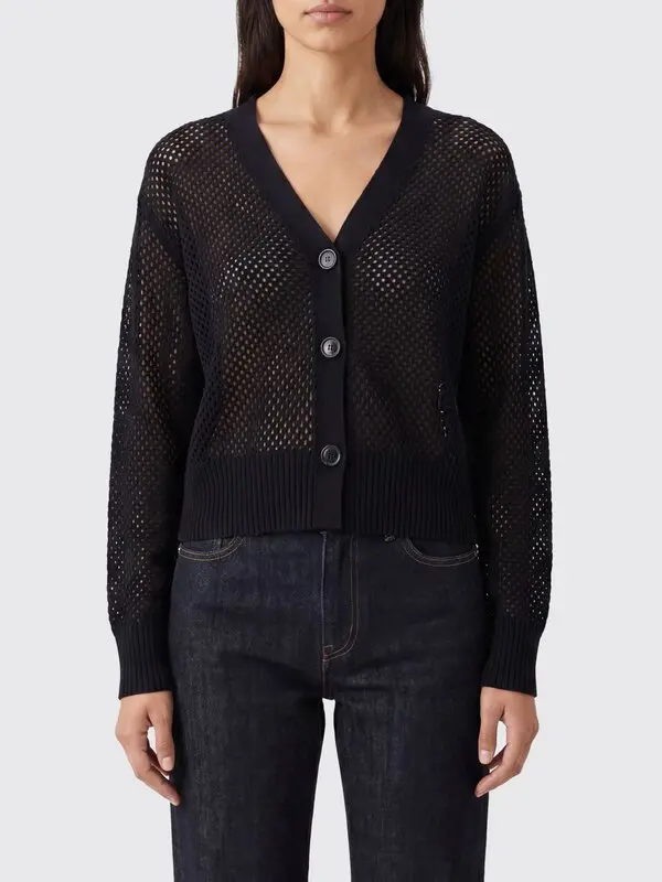 ALLUDE Open-knit Wool And Cashmere-blend V-neck Cardigan - Black