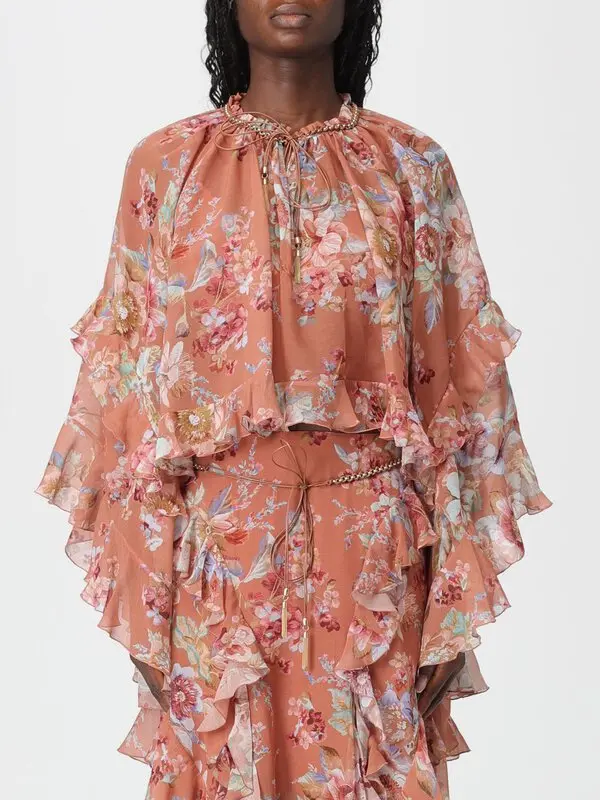 Zimmermann Floral Ruffle Blouse