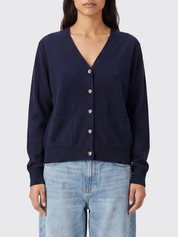 ALLUDE 100% Cashmere V-neck Cardigan With Patch Pockets