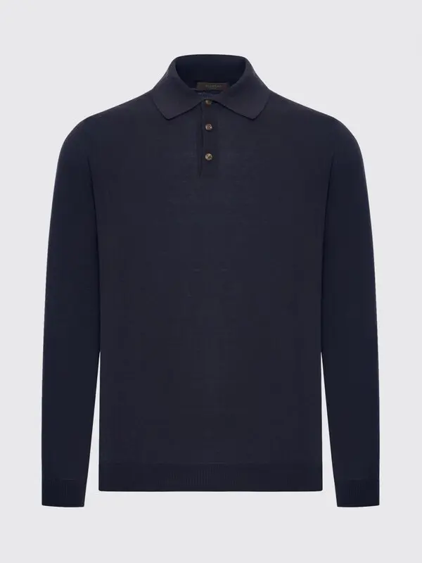 ZANONE Cotton And Silk Knit Polo Shirt - Blue