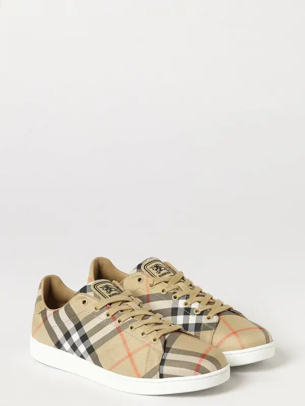 Burberry Vintage Check Canvas And Leather Low-top Sneakers