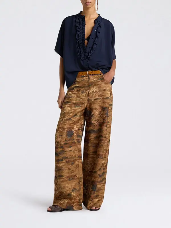 Momoni Silk Blend Shirt With Ruffles