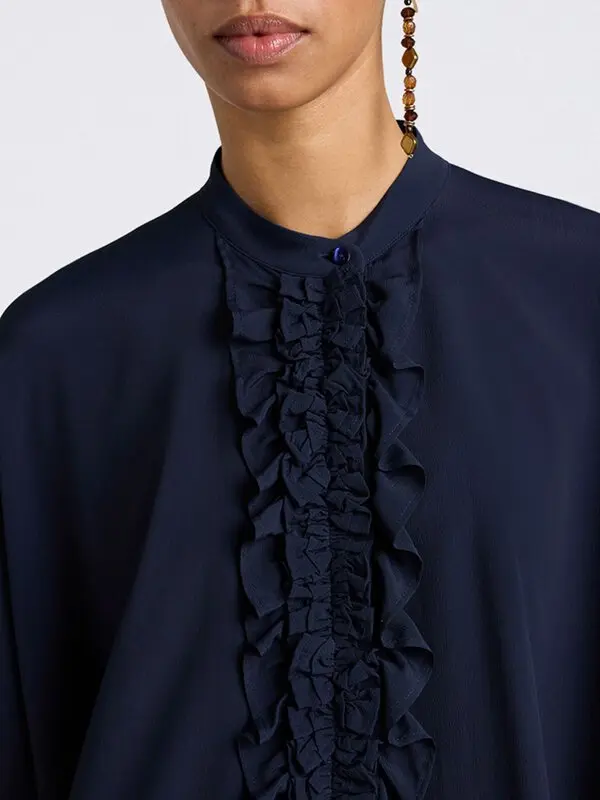 Momoni Silk Blend Shirt With Ruffles