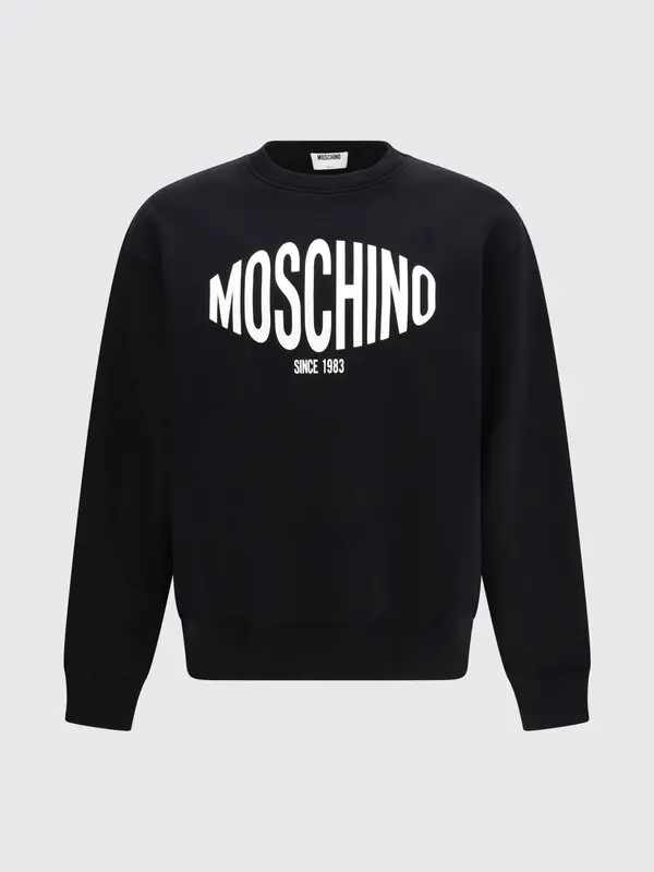 Moschino Cotton Crewneck Sweatshirt With Logo - Black