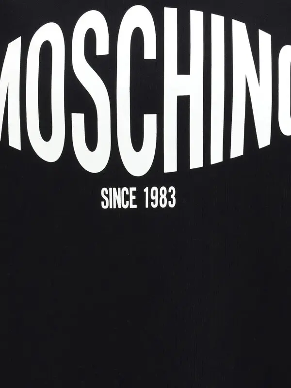 Moschino Cotton Crewneck Sweatshirt With Logo - Black