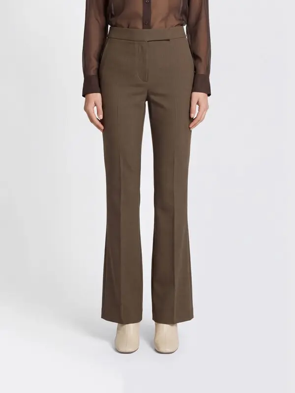 Max Mara Mid-rise Tailored Linen-blend Straight-leg Pants - Beige