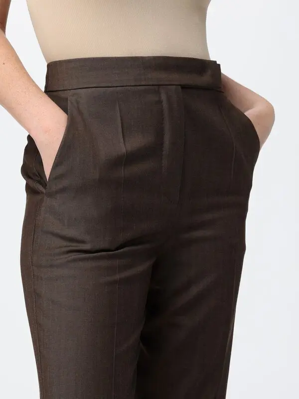 Max Mara Mid-rise Straight-leg Tailored Linen-blend Pants