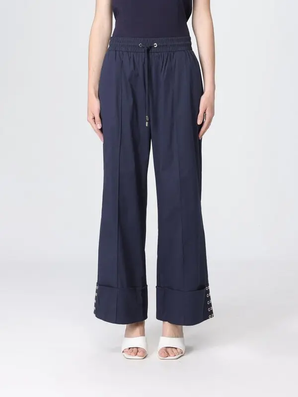 Liu Jo Cotton Trousers With Drawstring - Blue