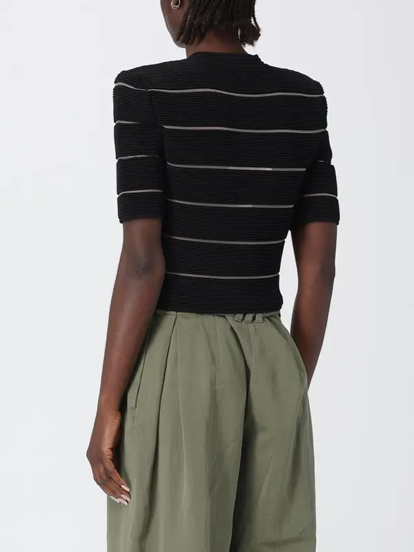 Balmain Striped Viscose Blend Cardigan