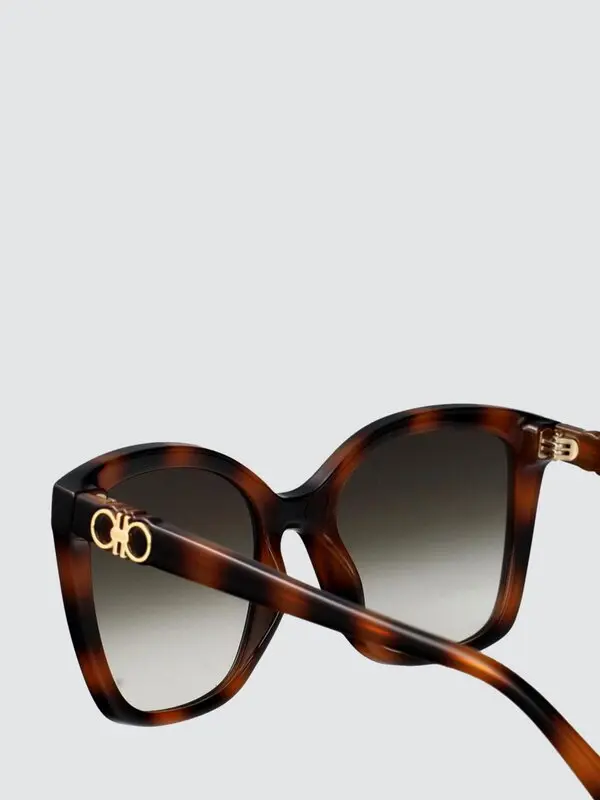 FERRAGAMO Cat Eye Acetate Sunglasses With Gancini Detail