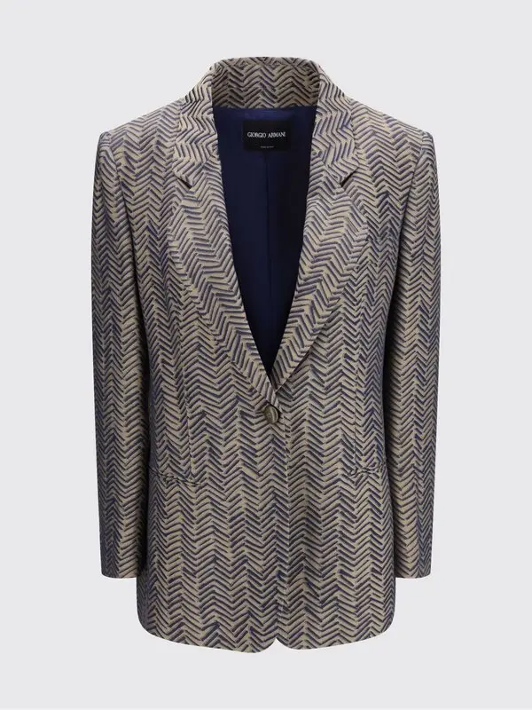 Giorgio Armani Zigzag Viscose Single-breasted Blazer