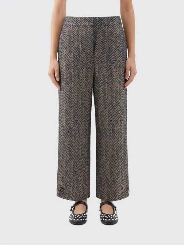 Giorgio Armani Viscose Trousers With Chevron Motif