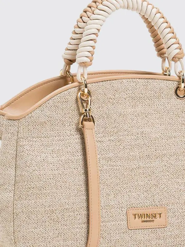 TWINSET Raffia Top Handle Bag