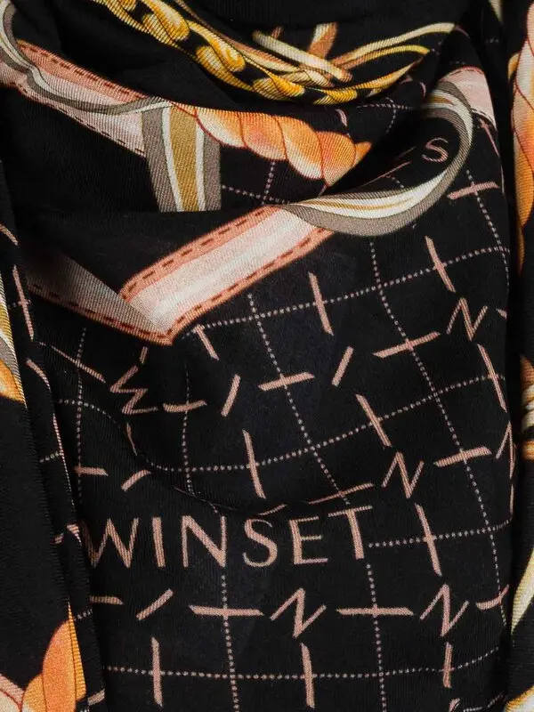 TWINSET Viscose Scarf With Chain Print